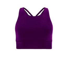 Sport-Bustier WINSHAPE "Functional Comfort Sport-BH SB103C", Damen, Gr. L, lila (schwarz plum), 85% Polyester, 15% Elasthan, BHs Sport-Bustier, mit R&uuml;cken-Applikation
