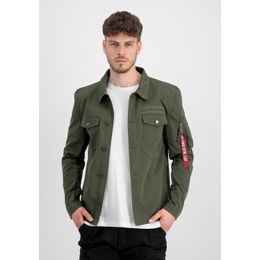 Hemdjacke Alpha Industries "Alpha Overshirt", Damen, Gr. S, gr&uuml;n (schwarz olive), Obermaterial: 100% Polyester, Jacken Hemdjacke