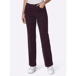 Cordhose Inspirationen, Damen, Gr. 20, Kurzgr&ouml;&szlig;en, lila (aubergine), 98% Baumwolle, 2% Elasthan, unifarben, lang, Hosen Cordhose