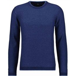 Rundhalspullover Ragman, Herren, Gr. 54, blau (marineblau), Strick, 95% Baumwolle 5% Cashmere, ohne Ausschnitt, Pullover Rundhalspullover