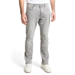 Slim-fit-Jeans Tom Tailor, Herren, Gr. 38, L&auml;nge 36, used light stone grau, Denim/Jeans, Obermaterial: 92% Baumwolle, 6% Polyester, 2% Elasthan, slim fit kn&ouml;chellang, Jeans Slim-fit-Jeans, im Five-Pocket Style