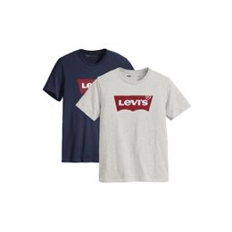 Levi's T-Shirt LEVI'S "T-Shirt Graphic Set-In Neck 2er Pack", Herren, Gr. M, bunt (grau, blau), Obermaterial: 100% Baumwolle CO., Shirts T-Shirt