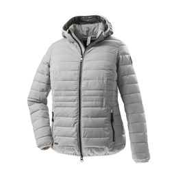 Steppjacke STOY "STS 17 WMN QLTD JCKT", Damen, Gr. 46, grau (hellgrau), Oberstoff: 100% Polyester, Futter: 100% Polyester, Wattierung: 100% Polyester, Jacken Steppjacke, atmungsaktive Steppjacke mit abnehm. Kapuze in gro&szlig;en Gr&ouml;&szlig;en