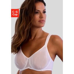 Minimizer-BH Nuance, Damen, Gr. 95, Cup F, wei&szlig;, Microtouch, Obermaterial: 85% Polyamid, 15% Elasthan, BHs Minimizer-BH, mit B&uuml;gel und breiten, gef&uuml;tterten Tr&auml;gern, aus h&uuml;bschem Glanzjacquard