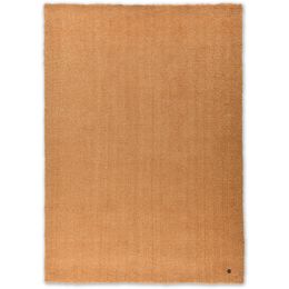 Hochflor-Teppich Tom Tailor HOME "Shaggy Teppich Cozy", gold (goldfarben), B:140cm H:25mm L:200cm, Polyester, Teppiche, Hochflor-Teppich, Uni Farben, auch in Pastell Farben, weich & kuschelig