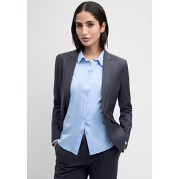 Blusenblazer Cinque "CIBOOMI", Damen, Gr. 40, blau (dunkelblau), Web, Obermaterial: 53% Polyamid, 43% Schurwolle, 4% Elasthan, unifarben, schmal normal, V-Ausschnitt, eingesetzt,&Auml;rmel mit &Auml;rmelschlitz gerader Abschluss mit Kn&ouml;pfen, Blazer Blusenblazer, Mit Markenlabelpl&auml;ttchen