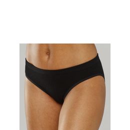 Slip Lascana, Damen, Gr. 44/46, schwarz, Jersey, Obermaterial: 58% Baumwolle, 39% Polyamid, 3% Elasthan, figurbetont, Unterhosen Slip, aus angenehm weicher Baumwolle, Topseller