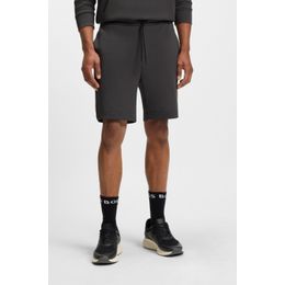 Sweatshorts BOSS Green "Shorts Zone", Herren, Gr. XL, N-Gr, grau (dunkelgrau027), Sweatware, Obermaterial: 62% Baumwolle, 33% Polyester, 5% Elasthan, unifarben, regular fit kniefrei, Hosen Sweatshorts, mit Streifendetails Sweatpants Freizeithose