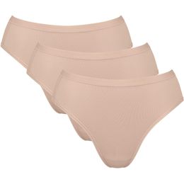 Tai-Slip Sloggi "GO Daily Cotton", Damen, Gr. S, beige (new beige), Single Jersey, Obermaterial: 95% Baumwolle, 5% Elasthan, unifarben, k&ouml;rpernah, Unterhosen Tai-Slip, Glanz-Effekt Details, hoher Beinausschnitt, weich, elastisch, Topseller