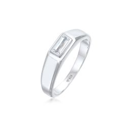 Siegelring Kuzzoi "Ring Herren Topas Baguette 925 Silber" Gr. 66, silber, Fingerringe, Herren, 66, ohne Stein, Silber 925 (Sterlingsilber), 10mm, Siegelring