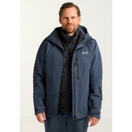 Skijacke Jack Wolfskin "FLOWLINE 3IN1 JKT M", Herren, Gr. L (52), blau (midnightsky), Obermaterial: 100% Polyester. Futter: 100% Polyester. Innenjacke: 100% Polyester. F&uuml;llung: 100% Polyester. Futter: 100% Polyester, Jacken Skijacke