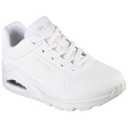 Sneaker Skechers "Street Uno - Stand on Air", Damen, Gr. 42, wei&szlig;, Lederimitat, unifarben, Schuhe Sneaker, Freizeitschuh, Halbschuh, Schn&uuml;rschuh mit Memory Foam, Topseller