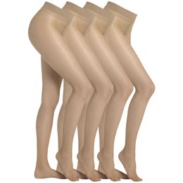 Feinstrumpfhose Camano "fine everyday", M&auml;dchen, Gr. 36, beige, Obermaterial: 90% Polyamid, 10% Elasthan, unifarben, elastisch, Strumpfhosen Feinstrumpfhose, mit leicht verst&auml;rkte, kaum sichtbare Fu&szlig;spitze