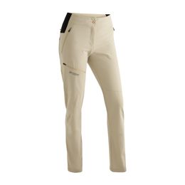 Outdoorhose Maier Sports "Latit Slim Vario W", Damen, Gr. 42, Normalgr&ouml;&szlig;en, braun (hellbraun), 88% Polyester (recycelt), 12% Elasthan, Hosen Outdoorhose, Damen Wanderhose, lange Outdoor-Hose, Trekkinghose slim