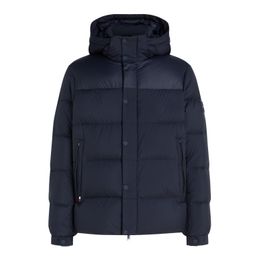 Steppjacke Tommy Hilfiger "MIX DOWN HOODED PUFFER JACKET", Herren, Gr. 3XL, blau (desert sky), Web, Obermaterial: 100% Polyester. Futter: 100% Polyamid. Wattierung: 90% Daunen, 10% Federn, Jacken Steppjacke, mit abnehmbarer Kapuze