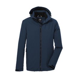 Outdoorjacke Killtec "KOW 22 MN JCKT", Herren, Gr. XL, blau (dunkelblau), Oberstoff: 100% Polyester, Futter: 100% Polyester, Wattierung: 100% Polyester, Jacken Outdoorjacke, Wasserdichte, atmungsaktive Jacke mit abnehmbarer Kapuze und Taschen