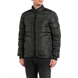 Steppjacke Replay, Herren, Gr. M, schwarz (nearly schwarz), Web, Obermaterial: 54% Polyester, 46% Polyamid. Futter: 100% Polyester. F&uuml;llung: 100% Polyester, unifarben, h&uuml;ftbedeckend, Jacken Steppjacke