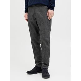 Jack & Jones Chinohose JACK & JONES "JPSTACE HENRY CHINO SN", Herren, Gr. 32, L&auml;nge 32, grau (grau melange detail:herringbone), Web, Obermaterial: 72% Baumwolle, 17% Polyester, 9% Viskose, 2% Elasthan, meliert, regular fit, Hosen Chinohose