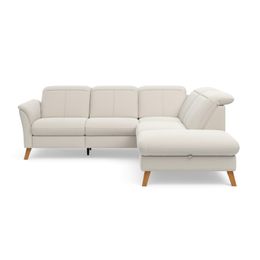 Sit & More Ecksofa SIT & MORE "Romero L-Form", beige (creme), B:250cm H:91cm T:220cm, 90% Polyester 10%Polyamid, Sofas, Ecksofa, wahlweise mit oder ohne TV-Funktion, Bettfunktion, Bettkasten