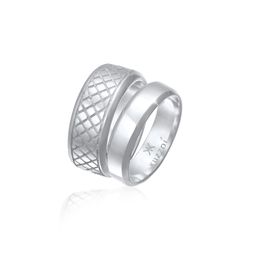 Ring-Set Kuzzoi "Ring Herren Bandring Basic 2er Set 925 Silber" Gr. 66, silber, Fingerringe, Damen, 66, ohne Stein, Silber 925 (Sterlingsilber), 10mm, Ring-Set