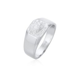 Siegelring Kuzzoi "Ring Basic Siegelring Herren Quadrat Matt 925 Silber" Gr. 58, silber, Fingerringe, Herren, 58, ohne Stein, Silber 925 (Sterlingsilber), 11mm, Siegelring