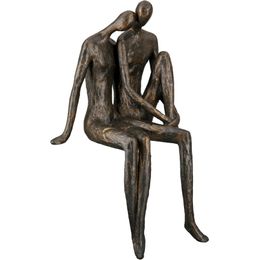 Kantenhocker CASABLANCA BY GILDE "Skulptur XL Couple", braun (bronzefarben), B:19cm H:35cm T:13cm, Kunstharz, Dekofiguren, Kantenhocker