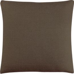 Dekokissen Apelt "ANCONA" Gr. 1, braun (braun, unifarben), B:45cm L:45cm, Polyester, Dekokissen_Sitzkissen_Kissenh&uuml;llen, Dekokissen, Kissenh&uuml;lle mit F&uuml;llung, 1 St&uuml;ck