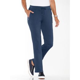 Jerseyhose Classic Basics, Damen, Gr. 27, Kurzgr&ouml;&szlig;en, blau (dunkelblau), 100% Baumwolle, unifarben, lang, Hosen Jerseyhose