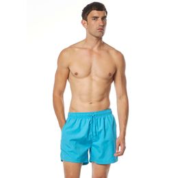 Badeshorts Bruno Banani "Boxer Wave Line 2.0 Swim", Jungen, Gr. XXL (8), N-Gr, blau (t&uuml;rkis), Microfaser, Polyester, unifarben, Badehosen Badeshorts, mit Tunnel-Gummibund