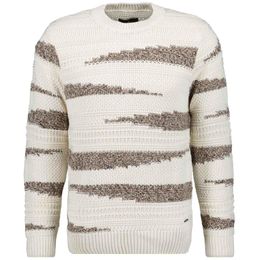 Rundhalspullover Ragman, Herren, Gr. 50, beige (ecru), Strick, 100% Baumwolle, ohne Ausschnitt, Pullover Rundhalspullover