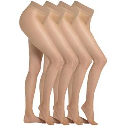 Feinstrumpfhose Camano "fine everyday", M&auml;dchen, Gr. 38, beige, Obermaterial: 90% Polyamid, 10% Elasthan, unifarben, elastisch, Strumpfhosen Feinstrumpfhose, mit leicht verst&auml;rkte, kaum sichtbare Fu&szlig;spitze