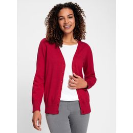 Strickjacke Casual Looks, Damen, Gr. 40, rot, 100% Baumwolle, unifarben, Strickjacken Strickjacke