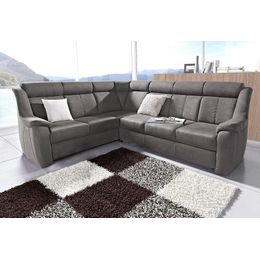 Sit & More Ecksofa SIT & MORE "Basel L-Form", grau, B:261cm H:98cm T:211cm, Altara Nubuck, Luxus-Microfaser (100% Polyester;PRIMABELLE-Microfaser, Luxus-Microfaser (100% Polyester;SOFTLUX-Kunstleder;NaturLEDER (echtes Rindsleder), Sofas, Ecksofa, wahlweise mit Relaxfunktion