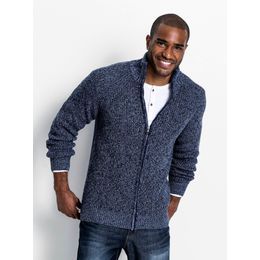 Strickjacke Catamaran, Herren, Gr. 54, blau (rauchblau, meliert), 100% Polyacryl, meliert, Strickjacken Strickjacke