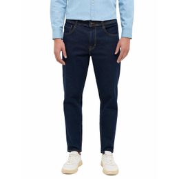 Tapered-fit-Jeans Mustang "Herren Style Denver Tapered", Herren, Gr. 36, L&auml;nge 30, blau (940 dunkelblau), Denim/Jeans, 99% Baumwolle, 1% Elasthan, unifarben, weit, unten schmal, Jeans Tapered-fit-Jeans