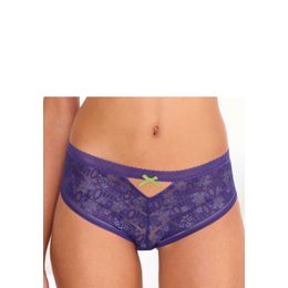Stringpanty Vivance "Madita", Damen, Gr. 32/34, blau, Spitze, Obermaterial: 59% Polyamid, 28% Polyester, 13% Elasthan, Unterhosen Stringpanty, aus Spitze mit &bdquo;LOVE&ldquo;-Schriftzug