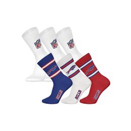 Kurzsocken NFL "Socken NFL 6Pack Crew Socks 6er Pack", Damen, Gr. 39-42, bunt (buffalo bills, wei&szlig;), Obermaterial: 58% Baumwolle CO. 39% Polyester PES. 3% Elasthan EL., Socken Kurzsocken
