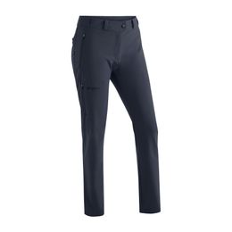 Outdoorhose Maier Sports "Latit slim W", Damen, Gr. 24, Kurzgr&ouml;&szlig;en, blau (dunkelblau), 88% Polyester (recycelt), 12% Elasthan, Hosen Outdoorhose, Damen Wanderhose, lange Outdoor-Hose, Trekkinghose slim