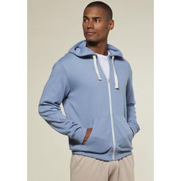 Kapuzensweatjacke Kangaroos, Herren, Gr. XL (56/58), blau (hellblau), angeraute Sweatware, Obermaterial: 60% Baumwolle, 40% Polyester, unifarben, bequem normal, Rundhals, angesetztes B&uuml;ndchen, Sweatjacken Kapuzensweatjacke, mit Kapuze, kontrast Zipper und kontrast B&auml;nder