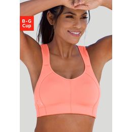 active by Lascana Sport-BH LASCANA ACTIVE, Damen, Gr. 80, Cup F, orange (neon orange), Microtouch, Obermaterial: 58% Polyamid, 42% Elasthan, BHs Sport-BH, mit weichem Frottee-Lining und breiten, wattierten Tr&auml;gern