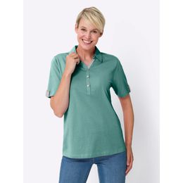 Poloshirt Classic Basics "Poloshirt", Damen, Gr. 48, gr&uuml;n (salbei), 100% Baumwolle, unifarben, Shirts Poloshirt