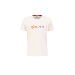T-Shirt Alpha Industries "Alpha Label T-Shirt", Herren, Gr. S, wei&szlig; (jet stream wei&szlig;), Obermaterial: 100% Baumwolle, Shirts T-Shirt