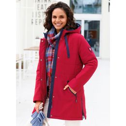 Langjacke Casual Looks, Damen, Gr. 42, rot (kirsche), 100% Polyester, Wattierung:100% Polyester, unifarben, Jacken Langjacke