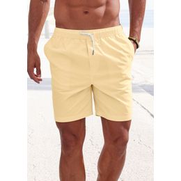 Shorts John Devin "Bermuda", Herren, Gr. XXL, N-Gr, gelb, Web, Obermaterial: 97% Baumwolle, 3% Elasthan, unifarben, regular fit kurz, Hosen Shorts, kurze Hose aus elastischer, gewebter Baumwollqualit&auml;t