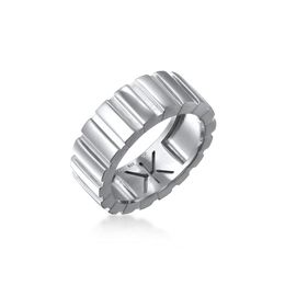 Silberring Kuzzoi "Ring Herrenring Maskulin Rillendesign 925 Sterling Silber" Gr. 60, silber, Fingerringe, Damen, 60, Silber 925 (Sterlingsilber), Silberring