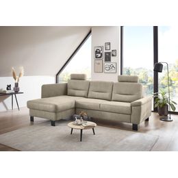 Ecksofa DIE PLANBAR "PP-PF23172 L-Form, Breite 244 cm", mandel, B:244cm H:88cm T:160cm, 100% Polyester, Sofas, Ecksofa, Eckgarnitur mit besonders kleinem Stellma&szlig; ca. 160 x 244 cm