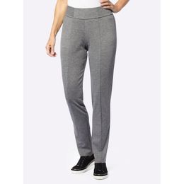 Schlupfhose Classic Basics, Damen, Gr. 20, Kurzgr&ouml;&szlig;en, grau (steingrau, meliert), 76% Polyester, 20% Viskose, 4% Elasthan, unifarben, lang, Hosen Schlupfhose
