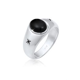 Siegelring Kuzzoi "Ring Herren Siegelring Onyx Klassik Logo 925 Silber" Gr. 60, silber, Fingerringe, Herren, 60, ohne Stein, Silber 925 (Sterlingsilber), 9mm, Siegelring