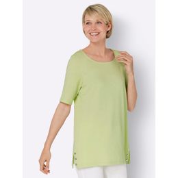 Kurzarmshirt Classic Basics "Kurzarm-Shirt", Damen, Gr. 38, gr&uuml;n (pistazie), 100% Baumwolle, unifarben, U-Boot-Ausschnitt, Shirts Kurzarmshirt