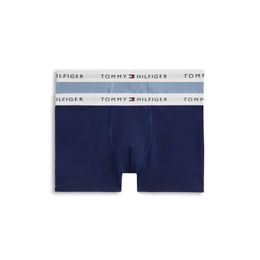 Boxershorts "2PK BOXER BRIEF", Jungen, Gr. 140/146, 2 Stk., brisk blau, preppy navy, Jersey, Obermaterial: 95% Baumwolle, 5% Elasthan, Tommy Hilfiger Underwear, k&ouml;rpernah, Unterhosen Boxershorts, mit elastischem Logobund, Topseller